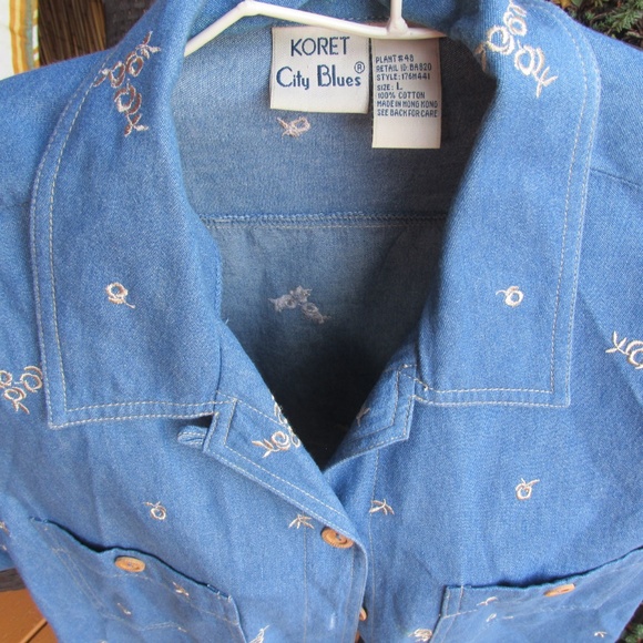 Koret City Blues | Tops | Koret City Blues Denim Blouse Size Large ...